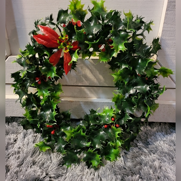 Vintage | Holiday | Vintage 3 Plastic Holly Wrap For Candle Centerpiece ...